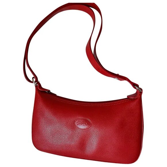 Longchamp | Bags | Longchamp Red Leather Handbag | Poshmark